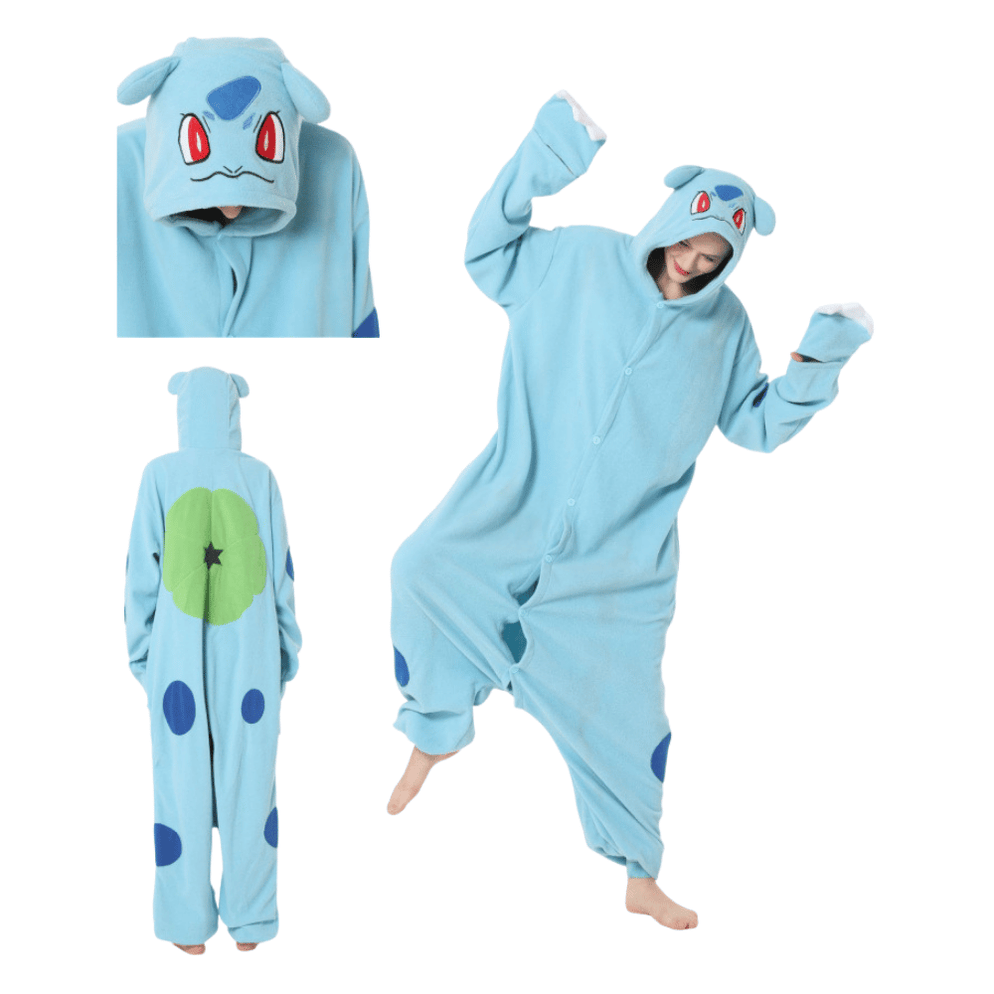Adults Bulbasaur Onesie Pokemon Costume Kigurumi Pajamas - Adult & Kids ...