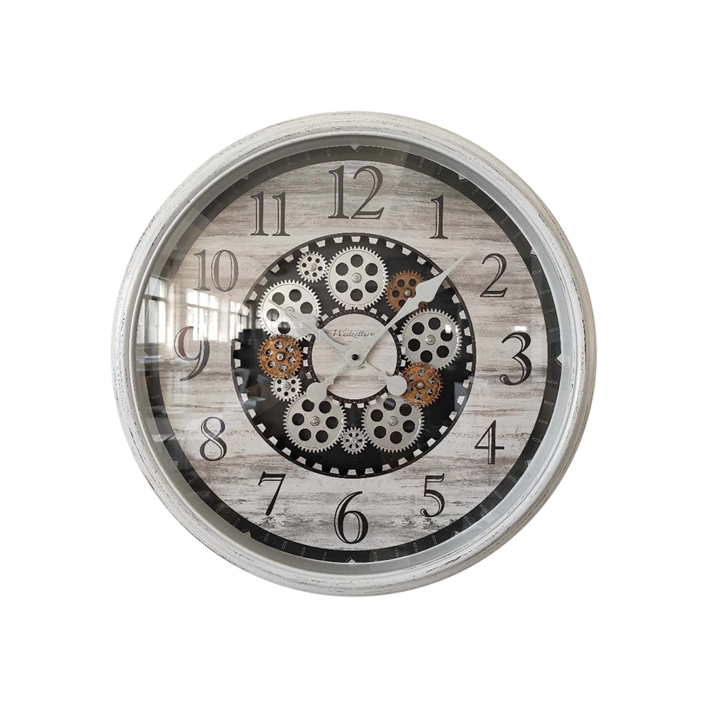 White Clock with Moving Cogs (Window Box) | Clocks and Wall clocks by ...